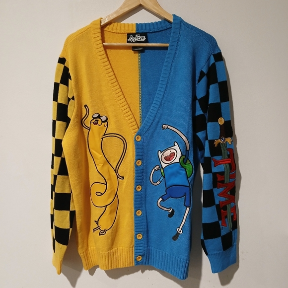 Hot Topic | Sweaters | Adventure Time Finn Jake Checkered Split ...